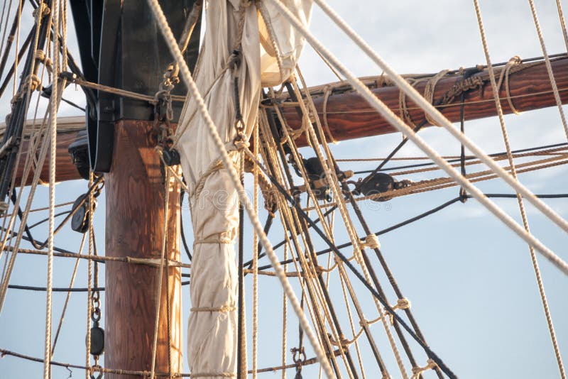 Sail boat rigging stock image. Image of history, brig - 95963291