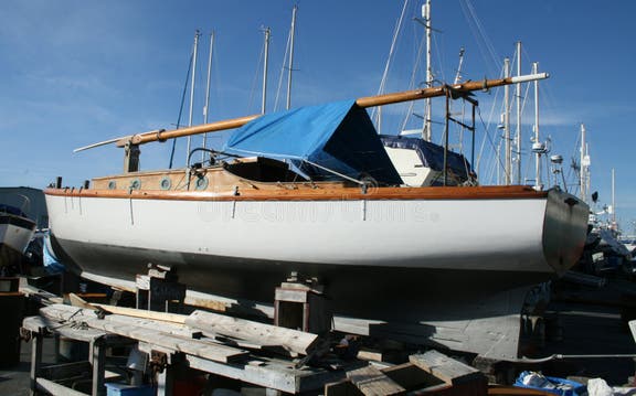 Sail Boat Under Repair stock photo. Image of build, condition - 4422476