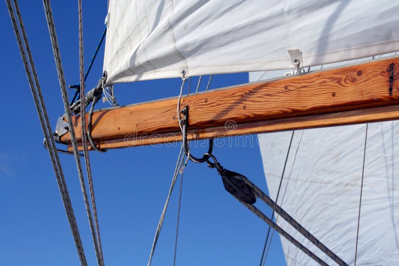 Sail and boom, landscape stock image. Image of hoist, rope - 791157