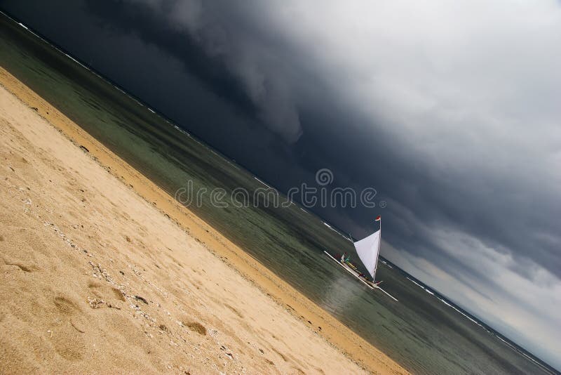 Sail in the bad weather stock image. Image of heaven, boat - 7439621