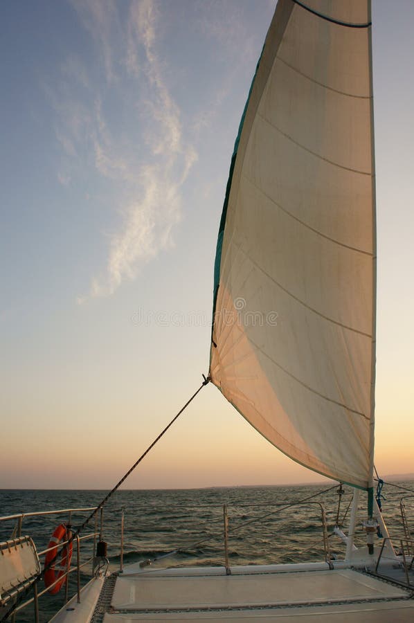 Sail in the evening stock image. Image of traveling, water - 32555185
