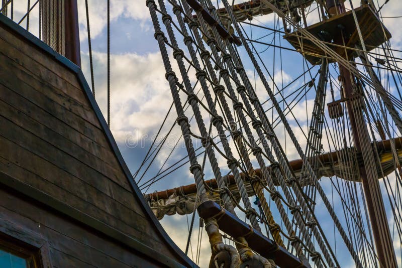 Sail Rigging stock image. Image of crows, ship, hull - 46448971