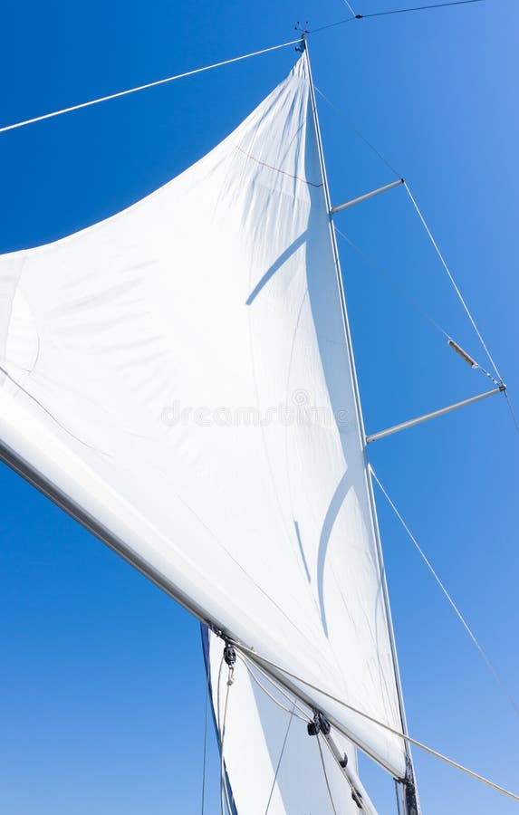 Sail of a Sailing Boat. Sailing Yacht on the Water Stock Image - Image ...