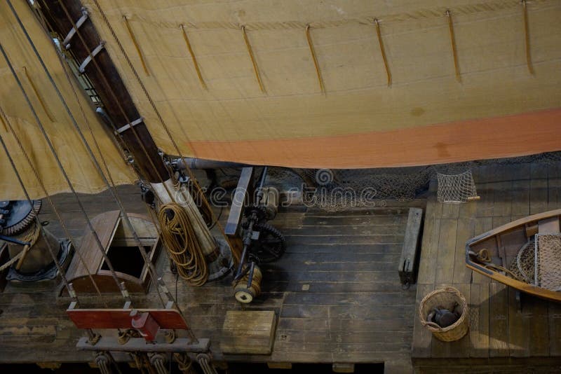 Sail Set for Travel on Old Navy Boat Editorial Stock Image - Image of ...