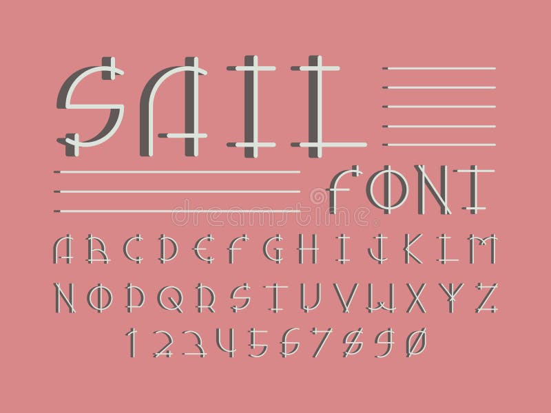 Sail Shadow Font. Vector Alphabet Stock Vector - Illustration of text ...