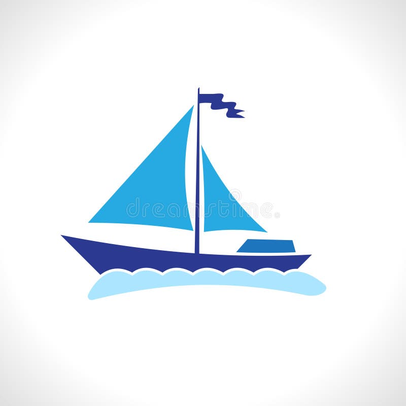 Sail ship wave icon stock vector. Illustration of isolated - 41638557