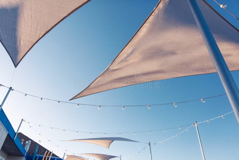 Sail and String Lights Geometry Stock Photo - Image of travel, triangle ...