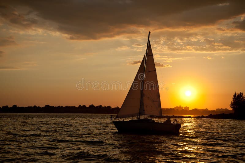 Sail into sunset stock photo. Image of shine, colorful - 24370170