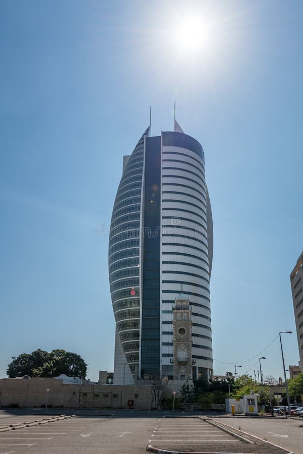 Sail Tower in Haifa stock photo. Image of tall, travel - 69657534