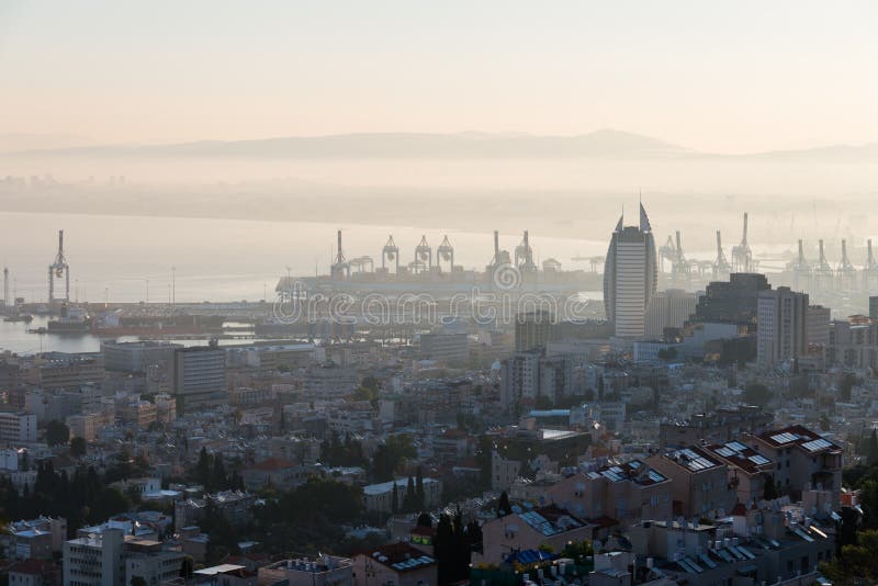 The Sail Tower in Haifa stock image. Image of tower, israel - 62828407