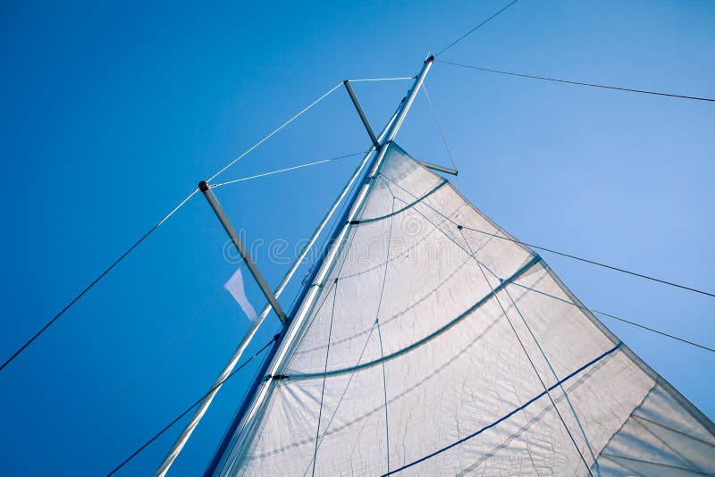 A Sail in the Wind on a Yacht Boat Stock Image - Image of lifestyle ...