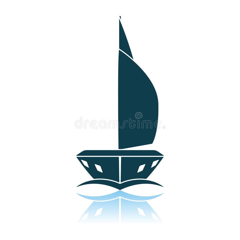 Sail Yacht Icon Front View stock vector. Illustration of sailing ...