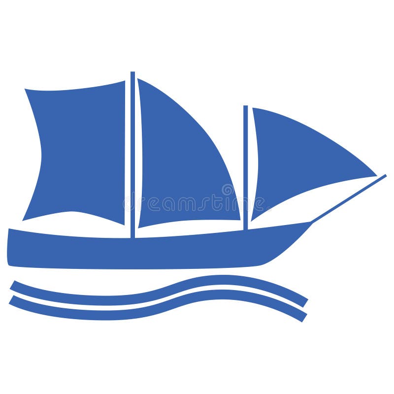 Sail ship wave icon stock vector. Illustration of isolated - 41638557