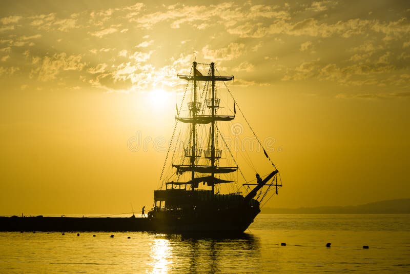 Sailboat in the bay. stock image. Image of style, heat - 45106055