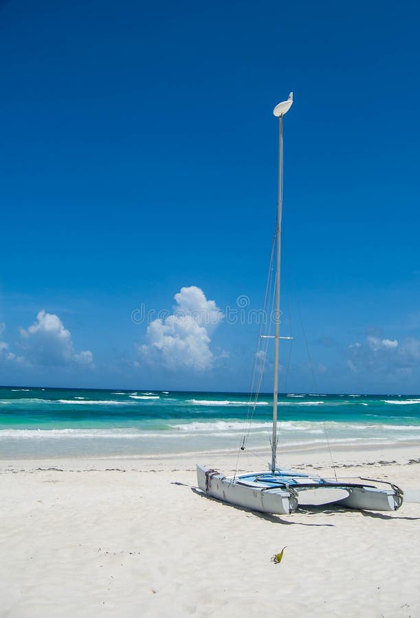 Sailboat on Beach stock image. Image of sunny, sand, boat - 27297411