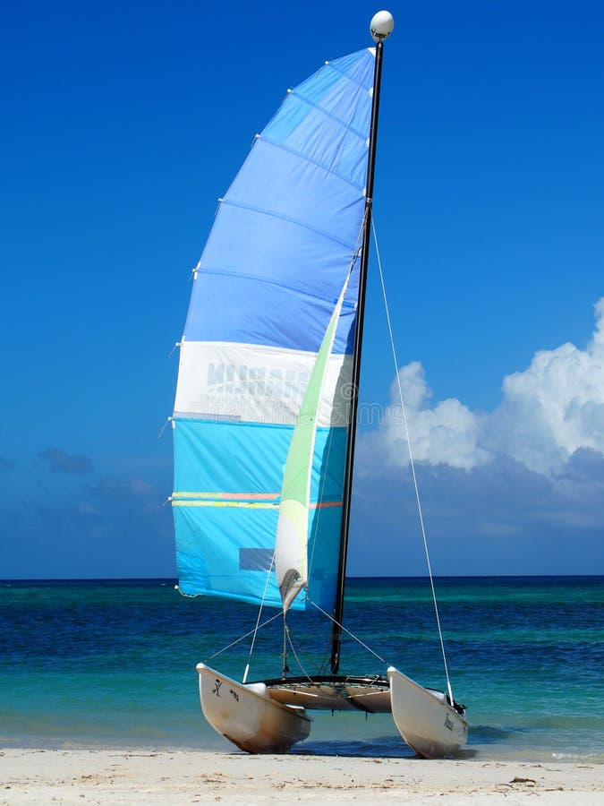 Sailboat on Beach in Cuba editorial photo. Image of transportation ...