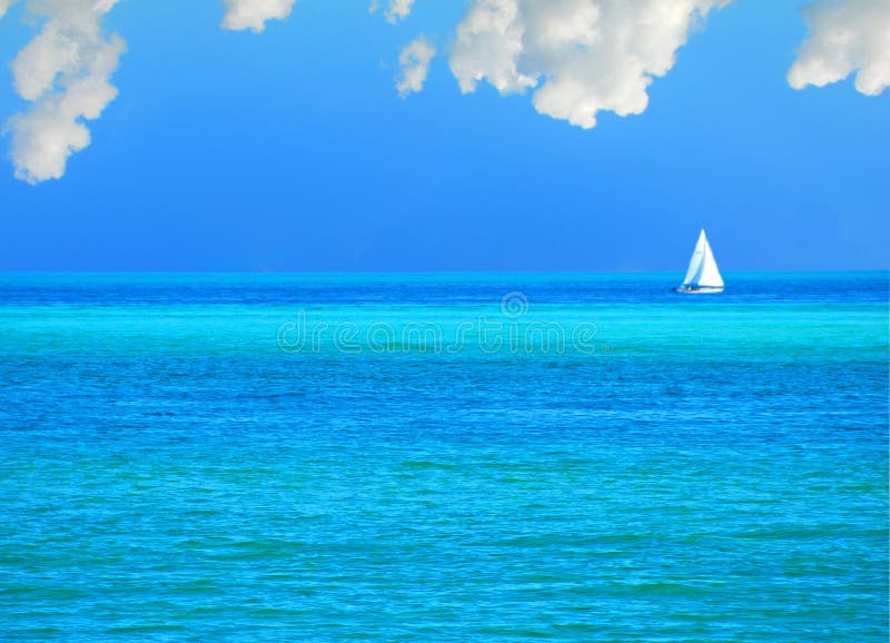 Sailboat on Beautiful Sea stock image. Image of summertime - 2793489