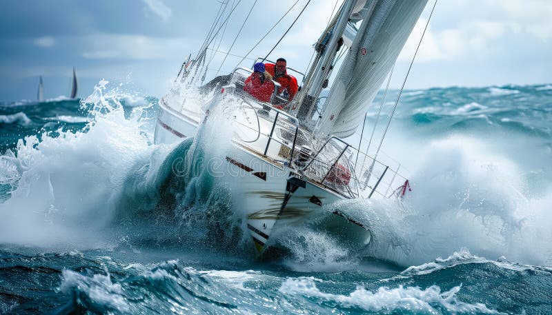 Sailboat is Being Pushed by the Wind and Water Stock Photo - Image of ...