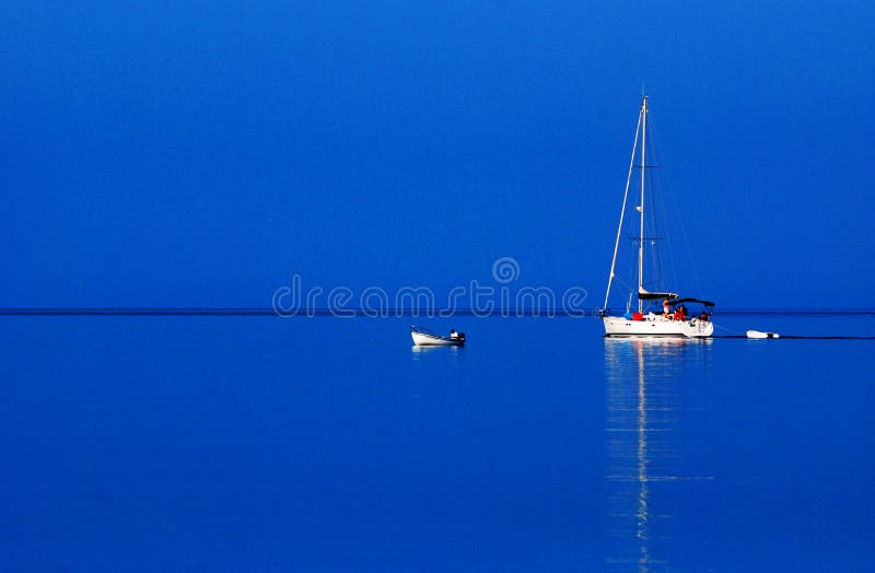Sailboat on blue water stock image. Image of peaceful - 3075373