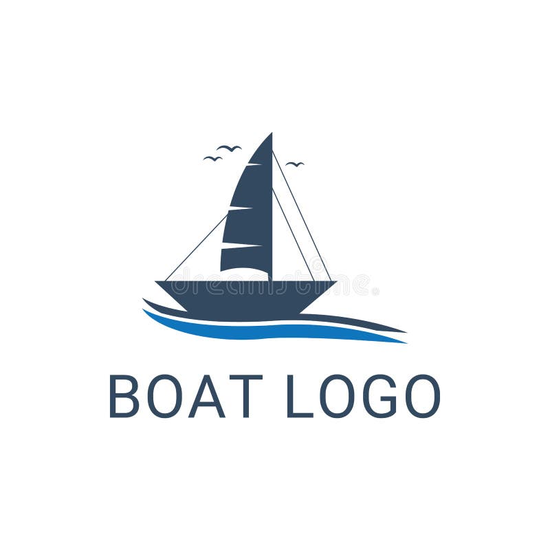 Sailboat Boat on Sea Ocean Wave with Logo Design Stock Vector ...