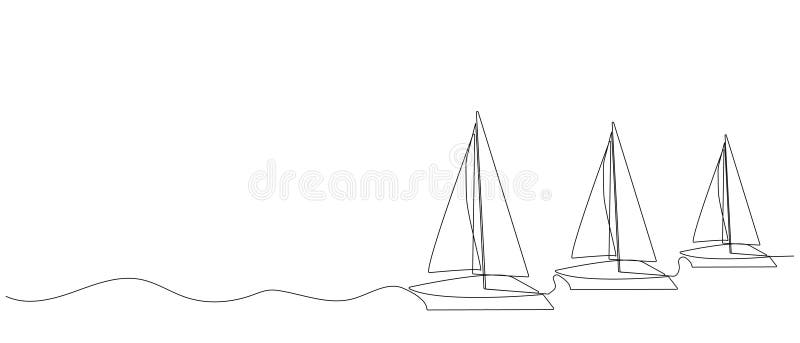 Sailboat, Boat, Ship, Sea Wave. Manual Drawing Stock Vector ...
