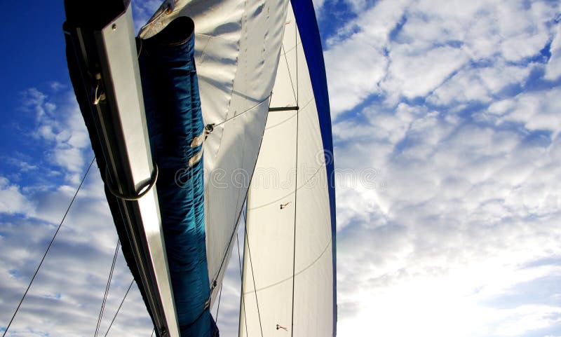 Sailboat Boom & Sail stock image. Image of vessel - 20800979