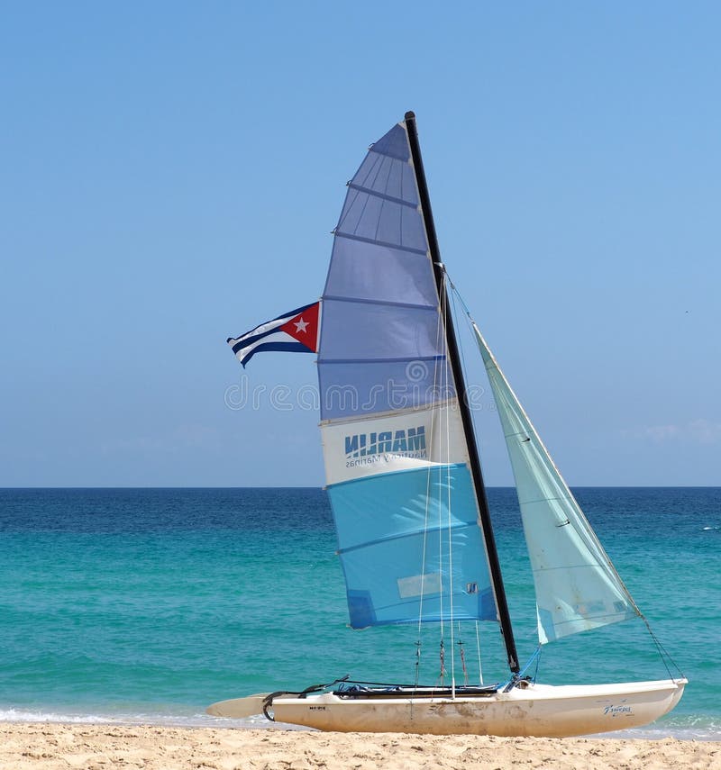 Sailboat at Playa Del Este Cuba Editorial Stock Photo - Image of sail ...