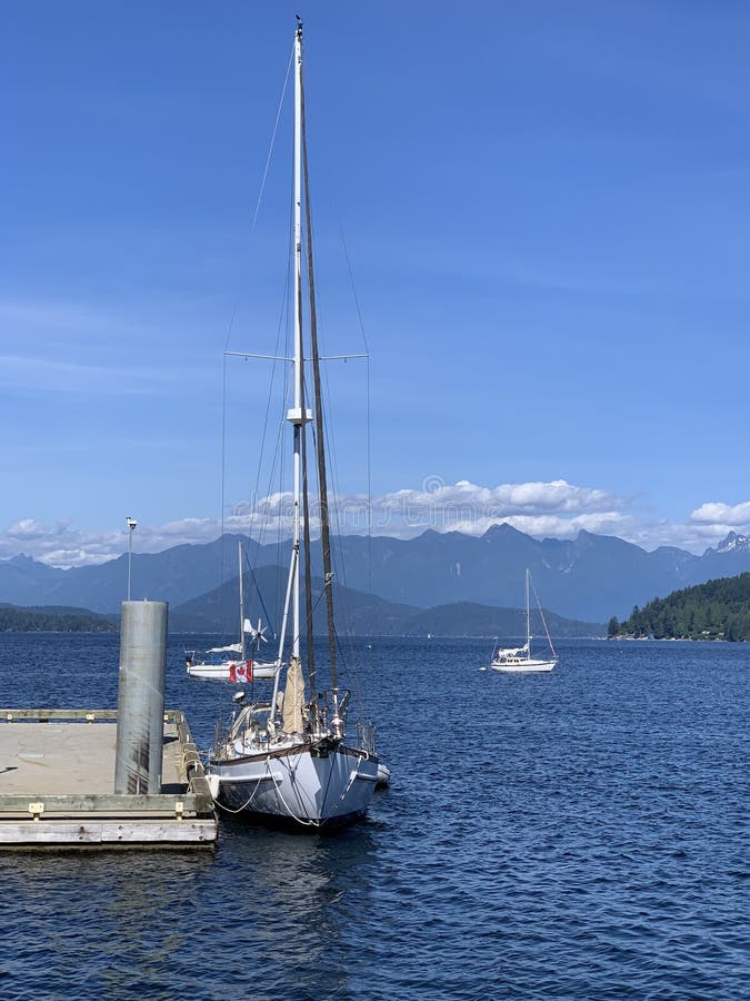Sailboat Docking at a Marina, Canada`s Coast Stock Photo - Image of ...