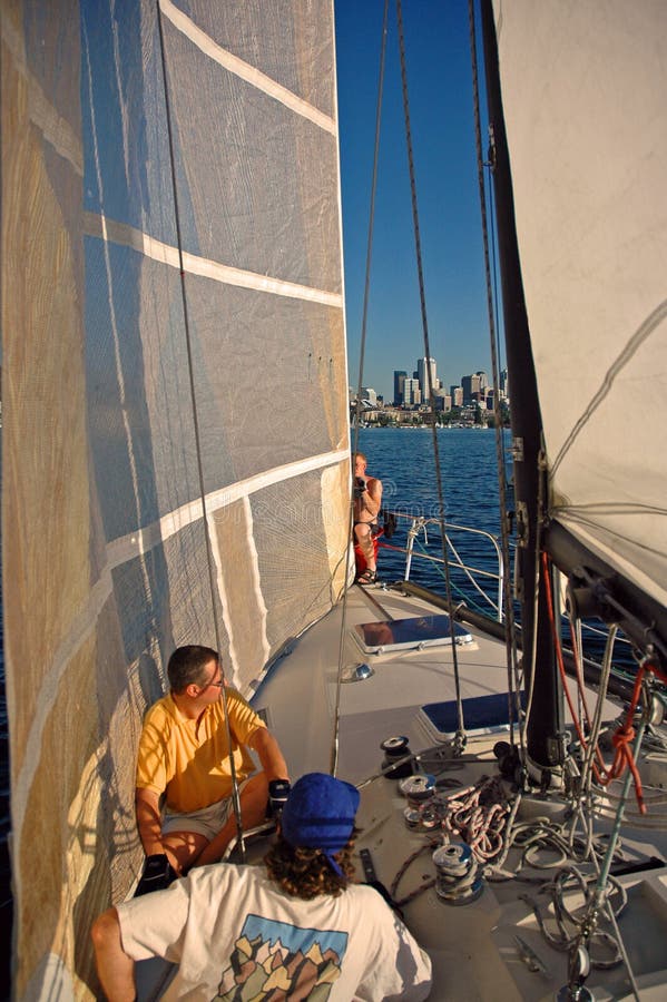 Sailboat Foredeck Crew editorial image. Image of sheet - 1898670