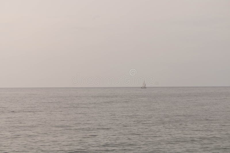 Sailboat on the Horizon at Sea. Sailboat in the Adriatic Sea Stock ...