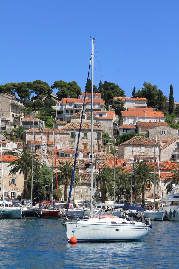 Sailboat Hvar Croatia editorial stock photo. Image of harbor - 27025338
