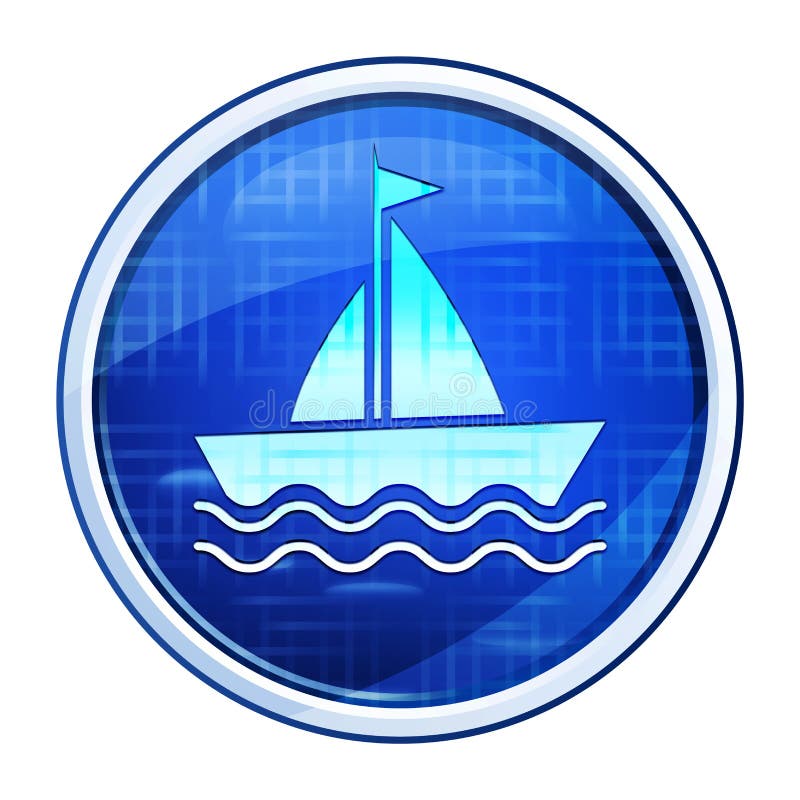 Sailboat Icon Futuristic Blue Round Button Vector Illustration Stock ...