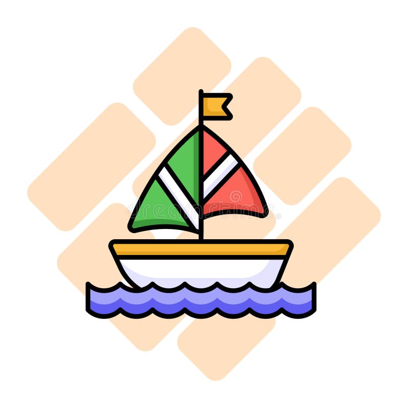A Sailboat Icon Represents a Boat Propelled by the Wind Using a Sail ...