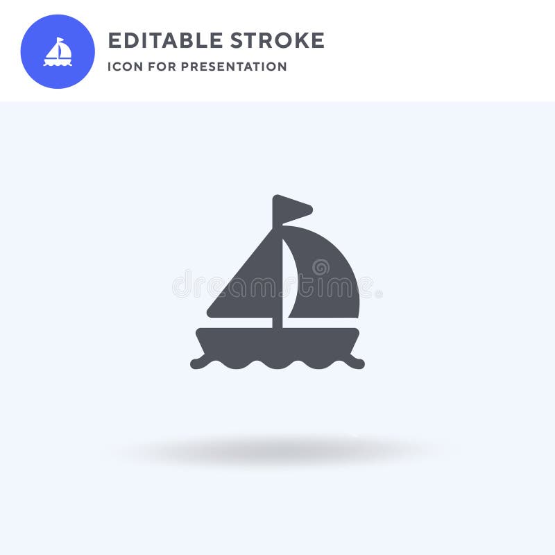 Sailboat Icon Vector, Filled Flat Sign, Solid Pictogram Isolated on ...