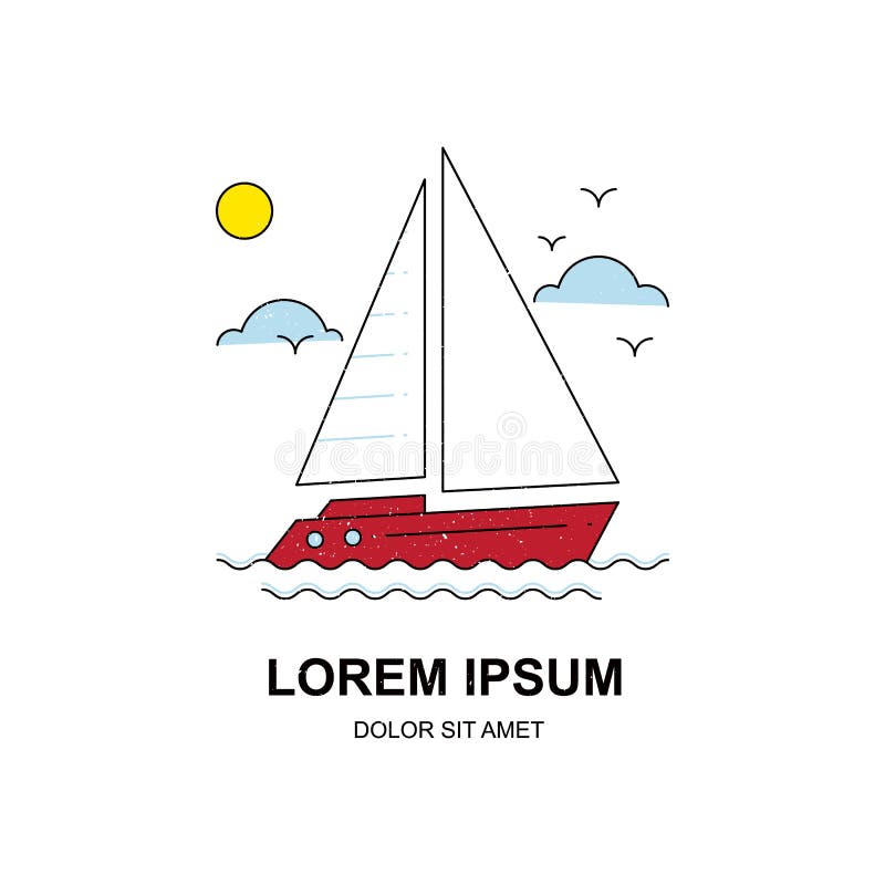 Sailboat line icon stock vector. Illustration of ship - 91640247