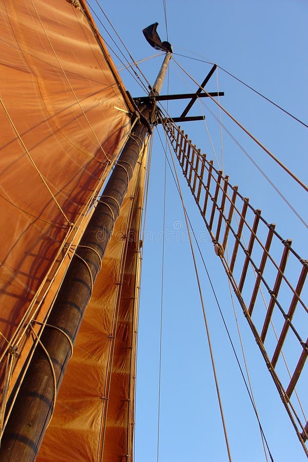 Sailboat mast with sail stock photo. Image of shipping - 3460902