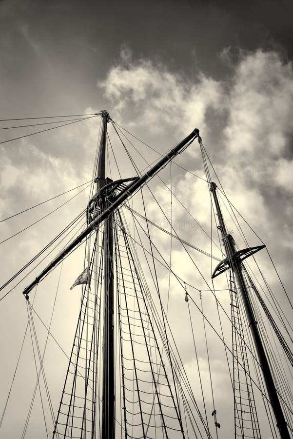 Sailboat masts stock photo. Image of cables, antique - 49279274