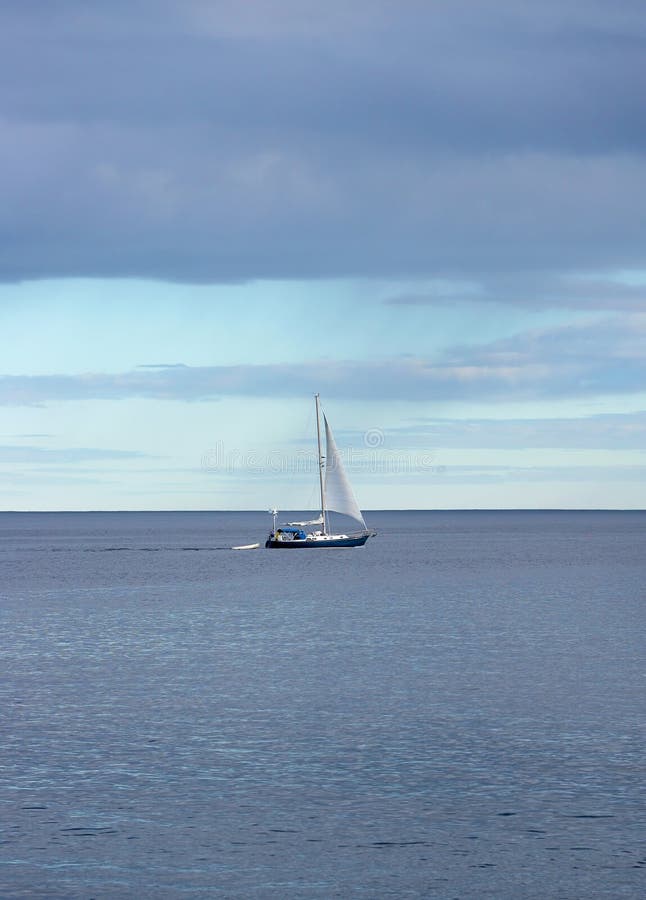 Sailboat in the ocean stock image. Image of tranquil, seascape - 7305957