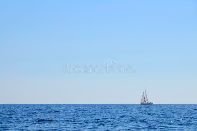 Sailboat at open sea stock image. Image of boat, open - 33745459