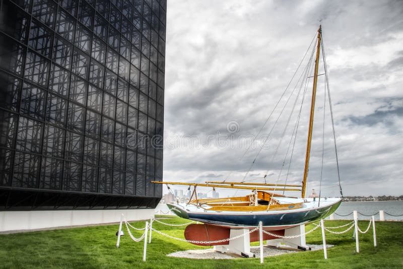 Sailboat on the Outside of a Building Editorial Stock Photo - Image of ...