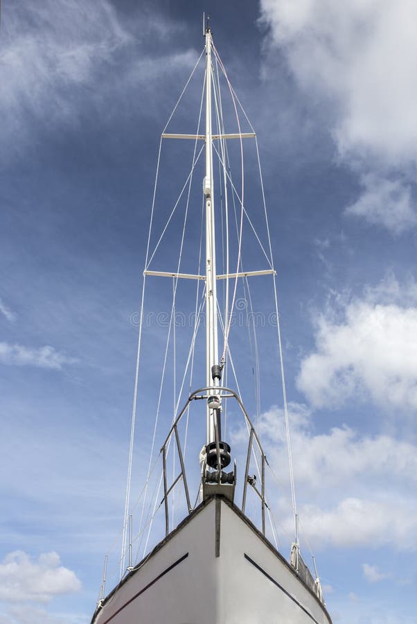 Sailboat Prow. Low Angle Front View Stock Photo - Image of ship, mast ...