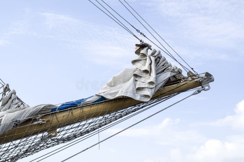 Sailboat Prow. Low Angle Front View Stock Photo - Image of ship, mast ...