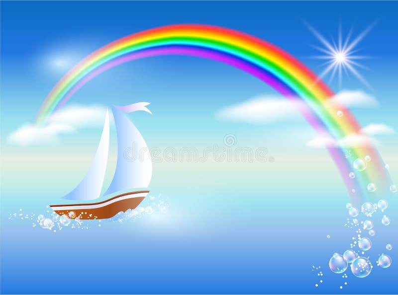 Boat Rainbow Sail Stock Illustrations – 249 Boat Rainbow Sail Stock ...