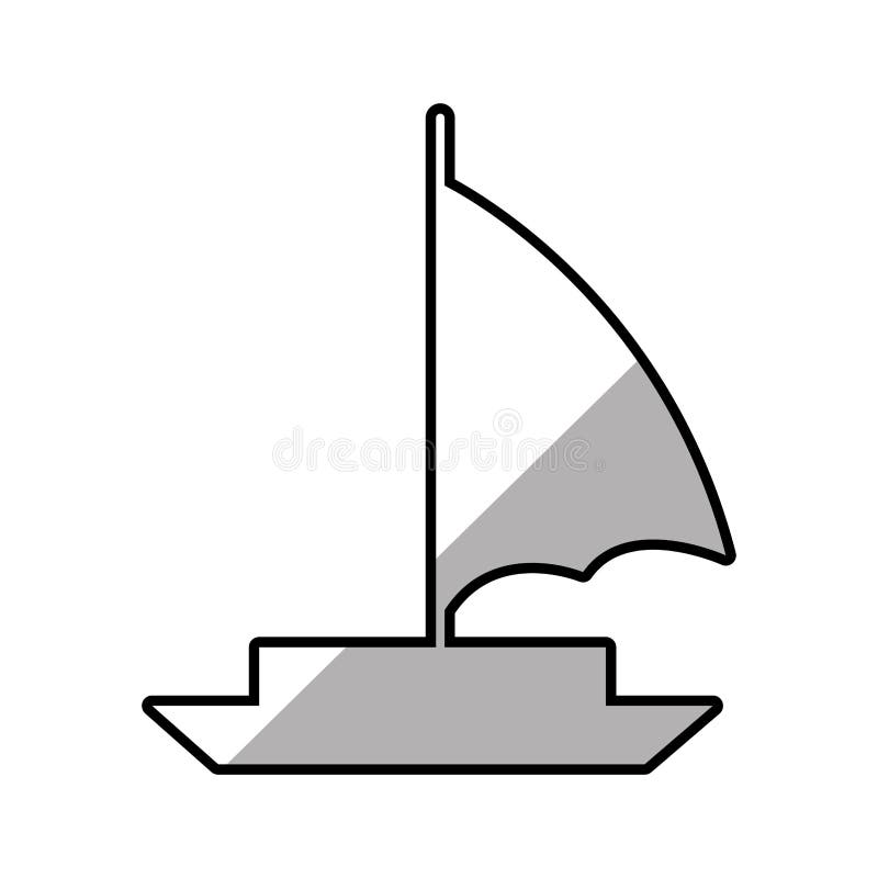 Sailboat Recreation Travel Line Shadow Stock Illustration ...