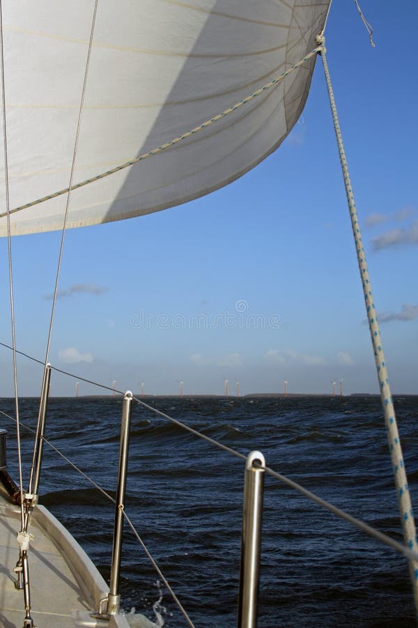 Sailboat Sails Catch Wind stock image. Image of water - 1843487