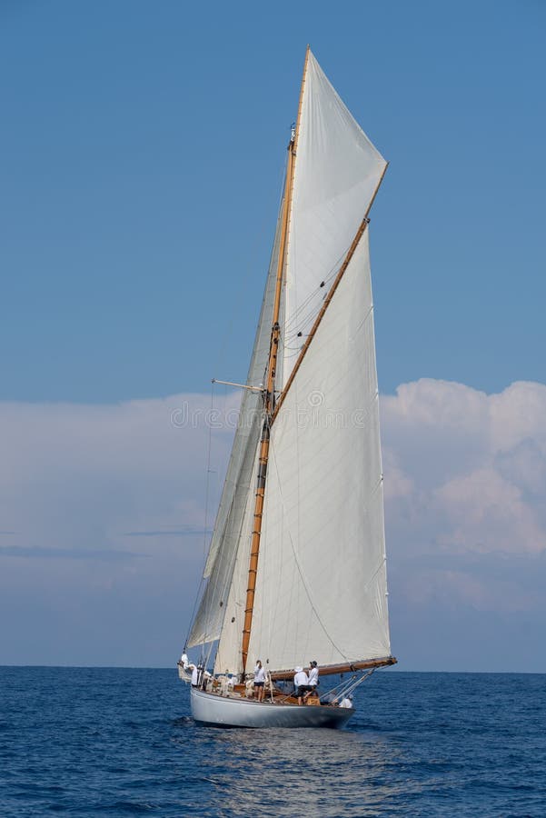 Sailboat on sea editorial stock photo. Image of ship - 128821263