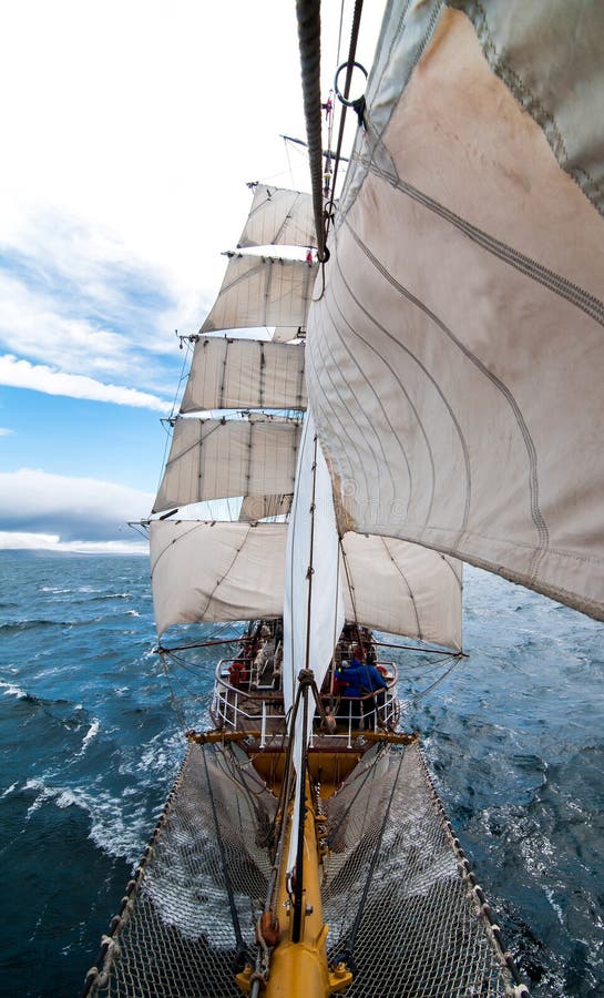 Sailboat at Sea, Open Ocean Sailing Stock Photo - Image of calm ...