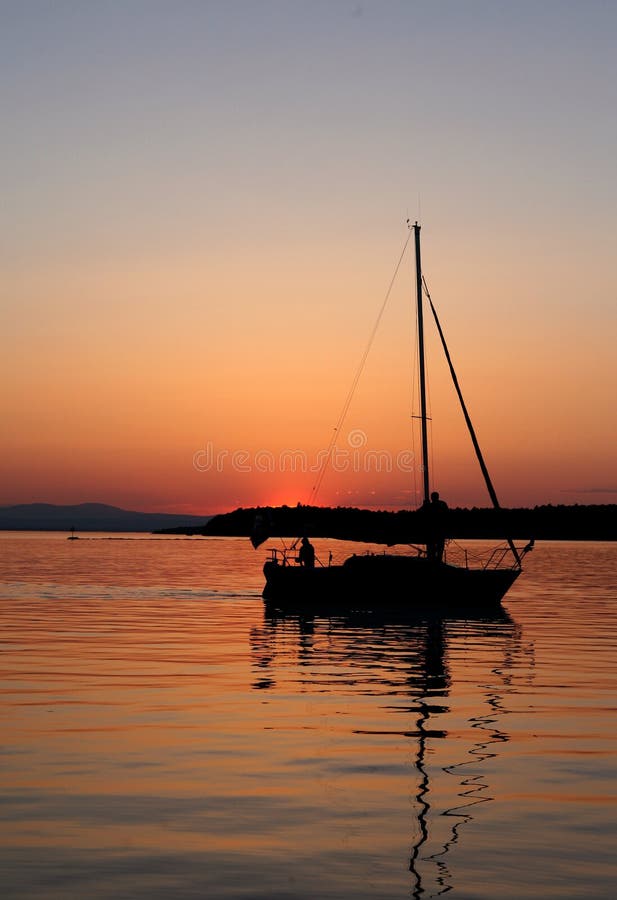 Sailboat Silhouette at Sunset Stock Photo - Image of sunset, boat: 5409464