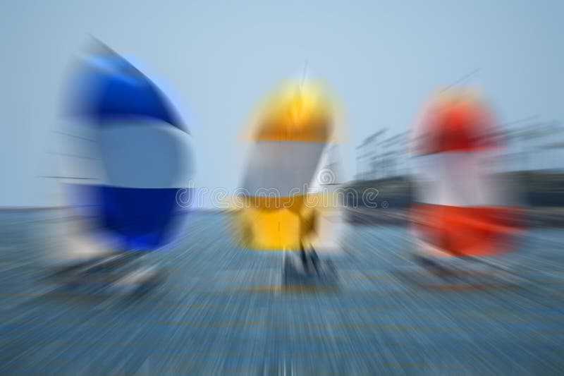 Sailboat with the Spinnaker Out Stock Photo - Image of coast ...