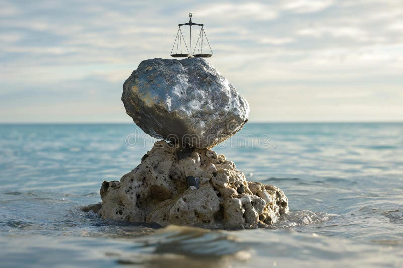 Sailboat on a Stone in the Sea Stock Illustration - Illustration of ...